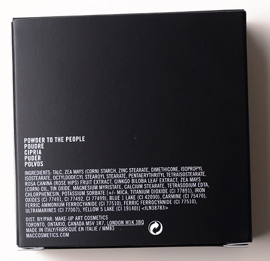 MAC Powder to the People Powder to the People Review & Swatches