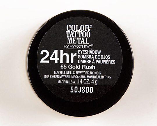 Maybelline Gold Rush Color Tattoo Metal 24 Hour Eyeshadow Review & Swatches