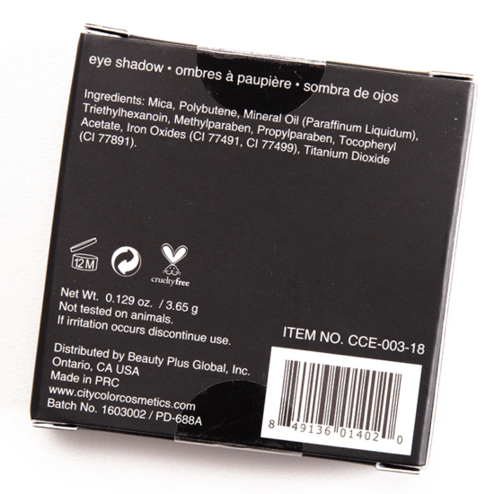 City Color Sandstorm Shimmer Shadow Review & Swatches