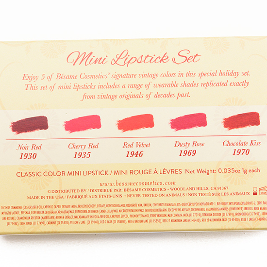 Besame Holiday 2016 Mini Lipstick Set Review & Swatches