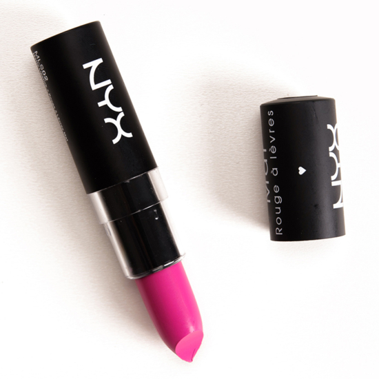 NYX Shocking Pink Matte Lipstick Review & Swatches