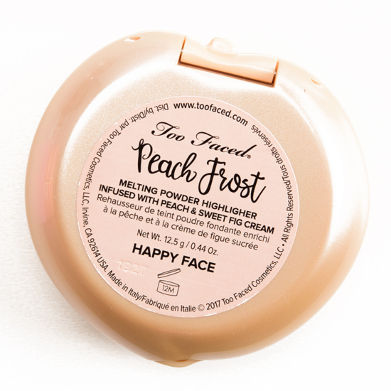 Too Faced Happy Face Peach Frost Melting Powder Highlighter Review ...