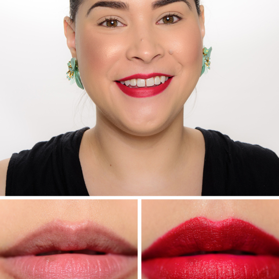MAC Carmine Rouge Lipstick Review & Swatches