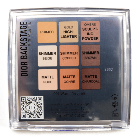 Dior Warm Neutrals (001) Backstage Eye Palette Review & Swatches