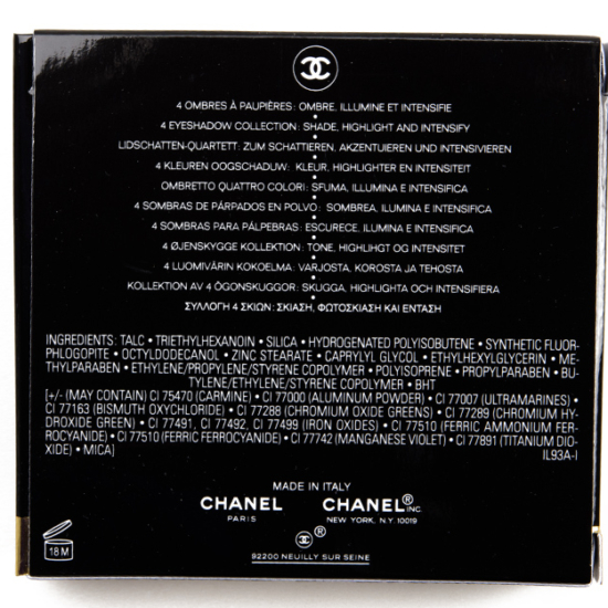 Chanel Clair-Obscur (308) Eyeshadow Quad Review & Swatches