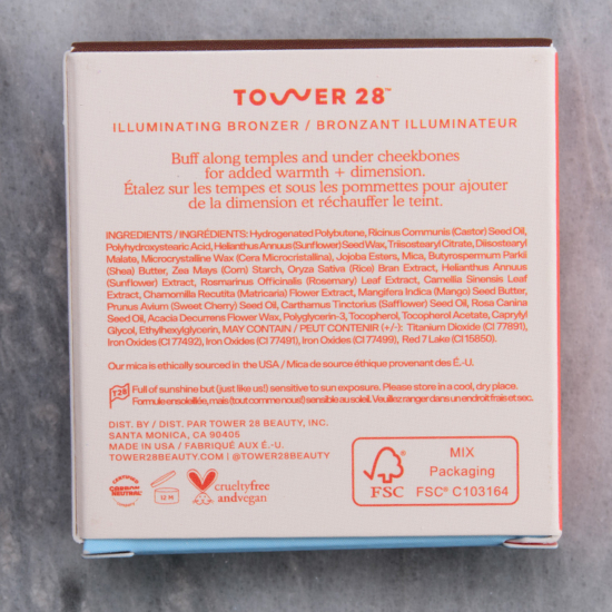 Tower 28 Pacific Coast Bronzino Cream Bronzer Review & Swatches