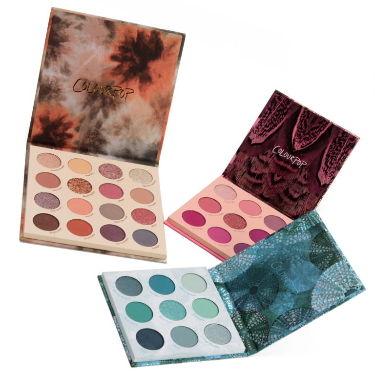 ColourPop Summer Palette Swatches: Lust for Dark, High Tide, Fine Feathered