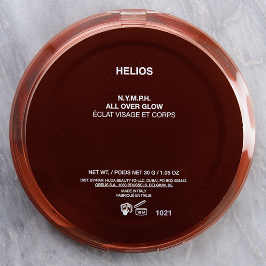 Huda Beauty Helios N.Y.M.P.H. All Over Highlighting Powder Review ...