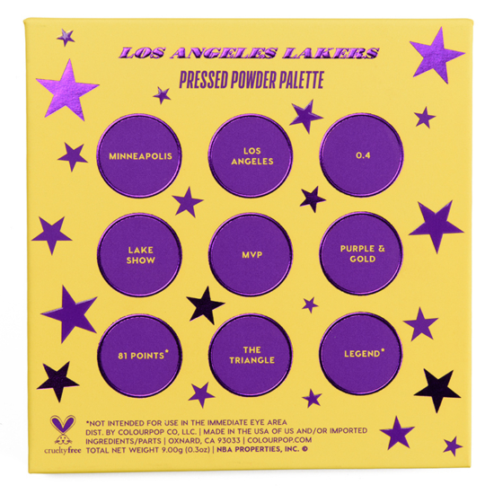 ColourPop x NBA Los Angeles Lakers Eyeshadow Palette Review & Swatches