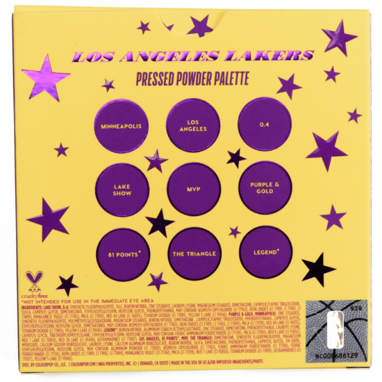 ColourPop Los Angeles Lakers 9-Pan Pressed Powder Palette Review & Swatches