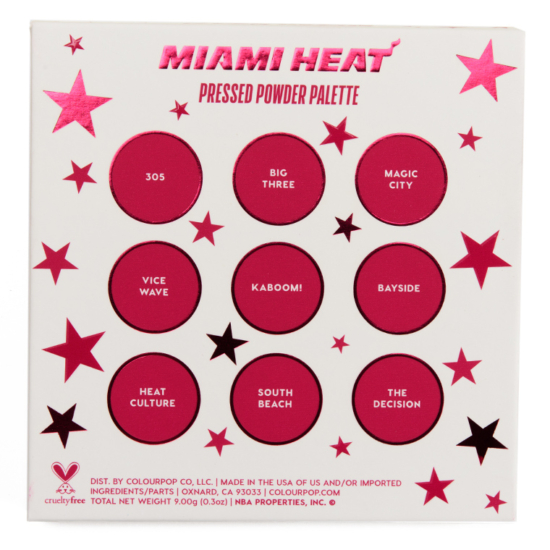 ColourPop x NBA Miami Heat Eyeshadow Palette Review & Swatches