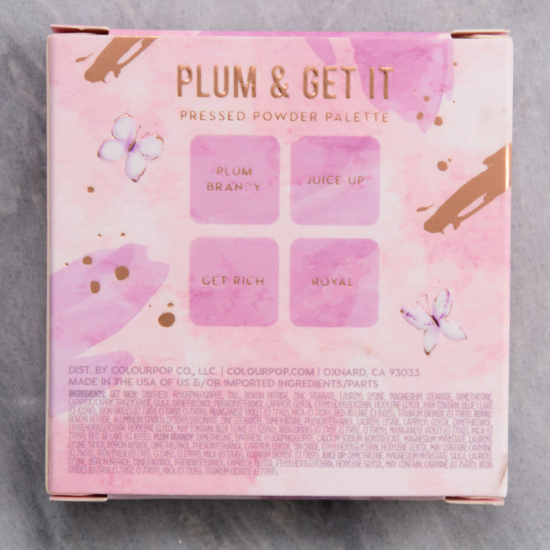 ColourPop Plum and Get It Pressed Powder Shadow Quad Review & Swatches