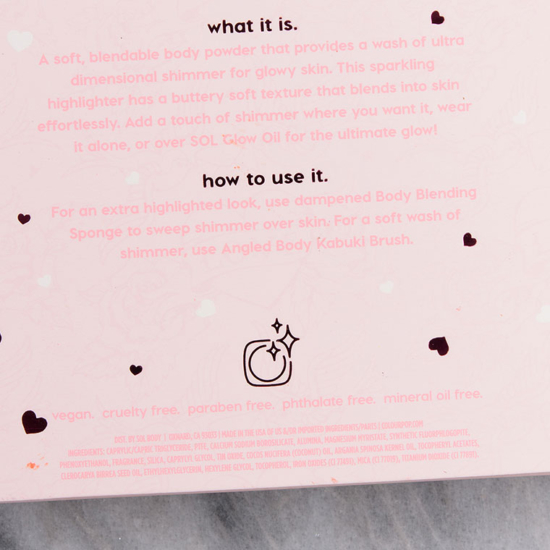 Sol Body Pretty Peach Shimmering Body Powder Review & Swatches