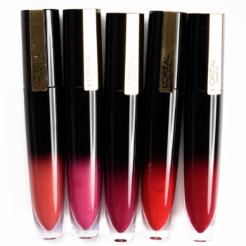 L'Oreal Brilliant Signature Shiny Lip Stain Swatches
