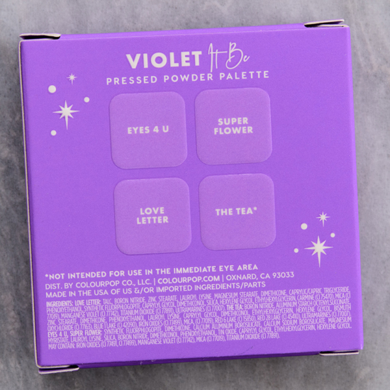 ColourPop Violet It Be Pressed Powder Shadow Quad Review & Swatches