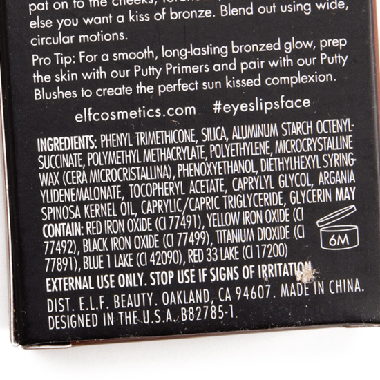 elf Bronzed Belle Putty Bronzer Review & Swatches