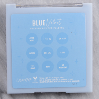 ColourPop Blue Velvet 9-Pan Pressed Powder Palette Review & Swatches