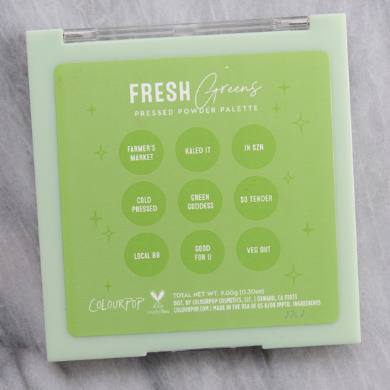 ColourPop Fresh Greens 9-Pan Pressed Powder Palette Review & Swatches