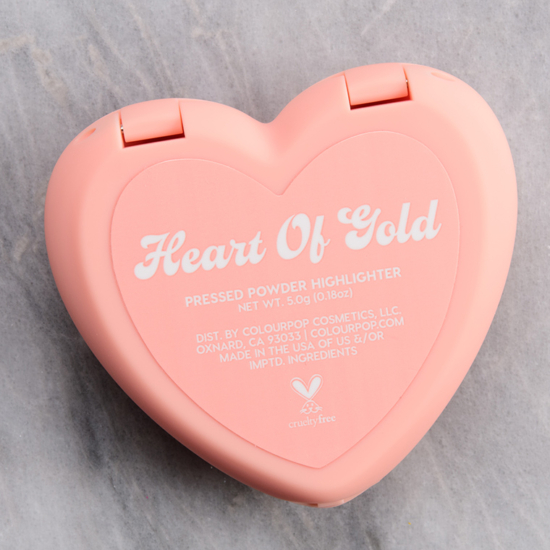 ColourPop Heart of Gold Pressed Powder Highlighter Review & Swatches