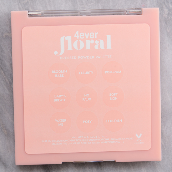 ColourPop 4Ever Floral 9-Pan Pressed Powder Palette Review & Swatches