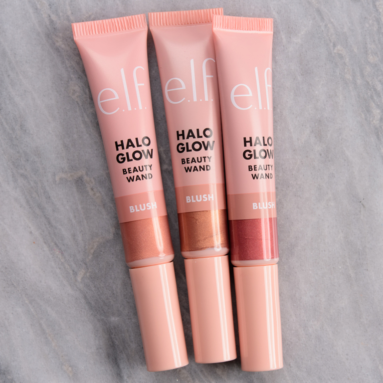 elf Halo Glow Contour, Highlight, Blush Beauty Wand Swatches